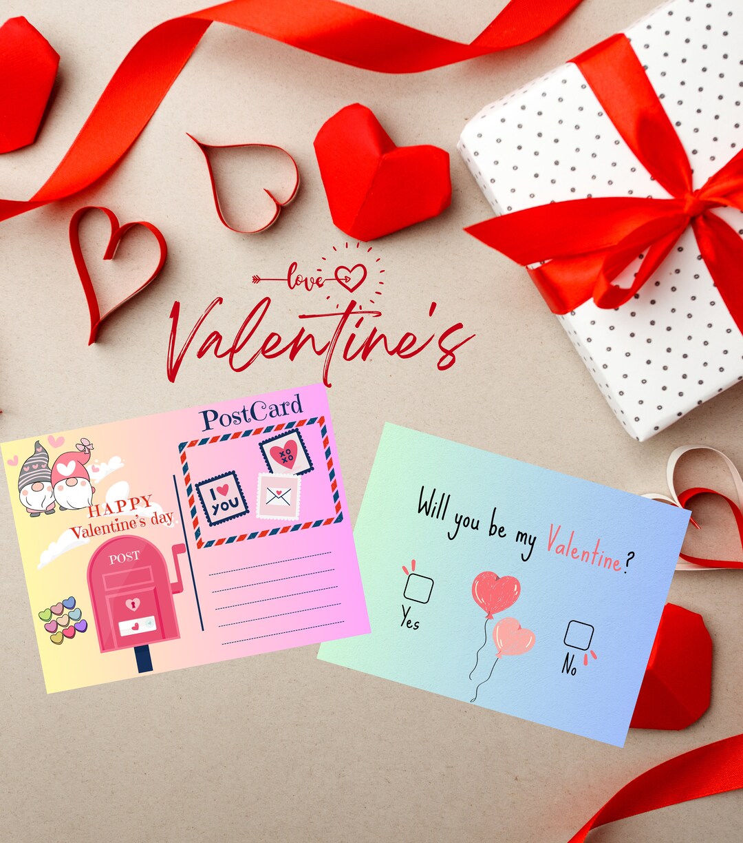 Postal and Coupon Valentine,digital Valentines Day,printable Valentines ...