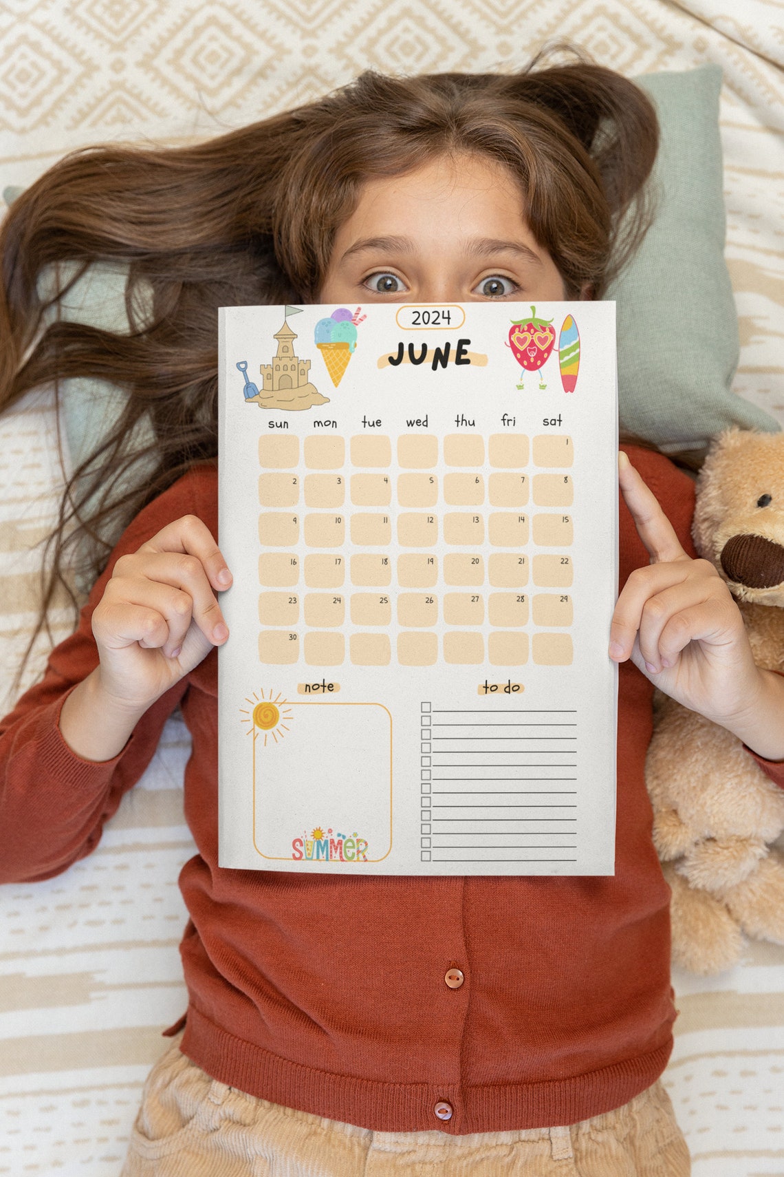 Calendar for Kids, Calendar 2024 Kids, Digital Calendar, Kids Calendar ...