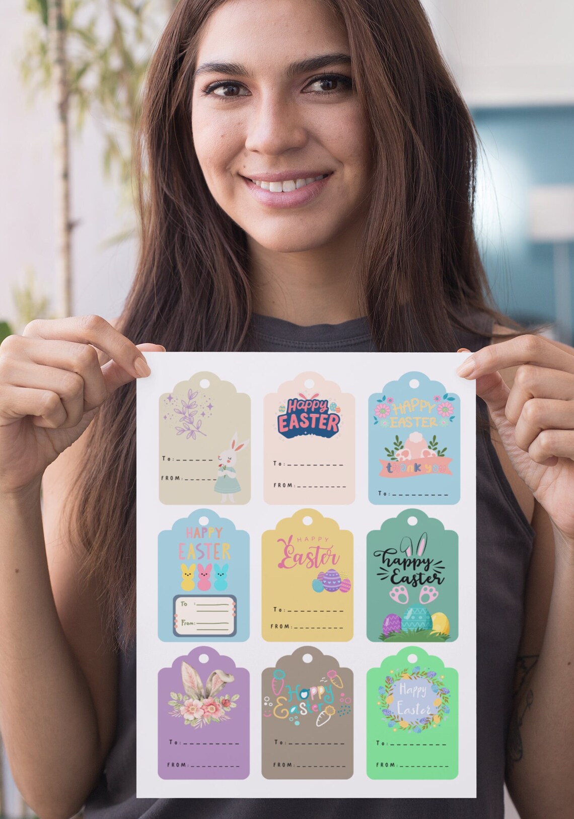 Printable Easter Bunny Gift Tag,easter Party Favor Treat Tag,easter ...