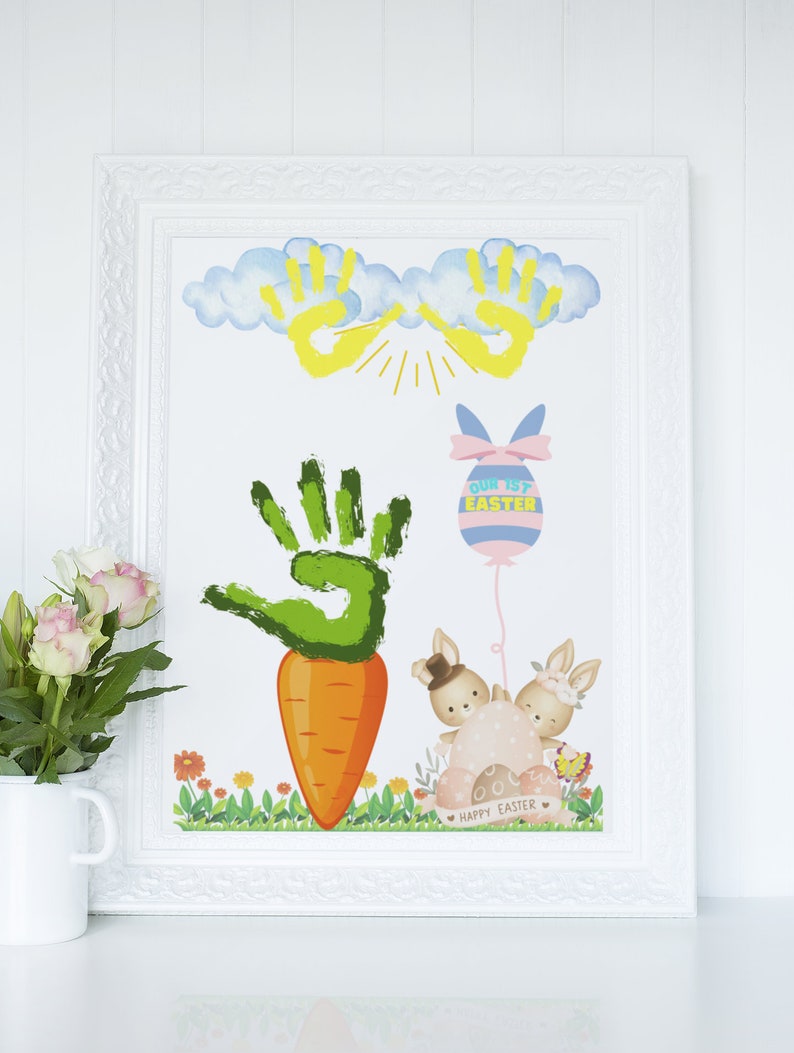 My First 1st Easter, Easter HANDPRINT ART, Activity Keepsake Gift Card ...