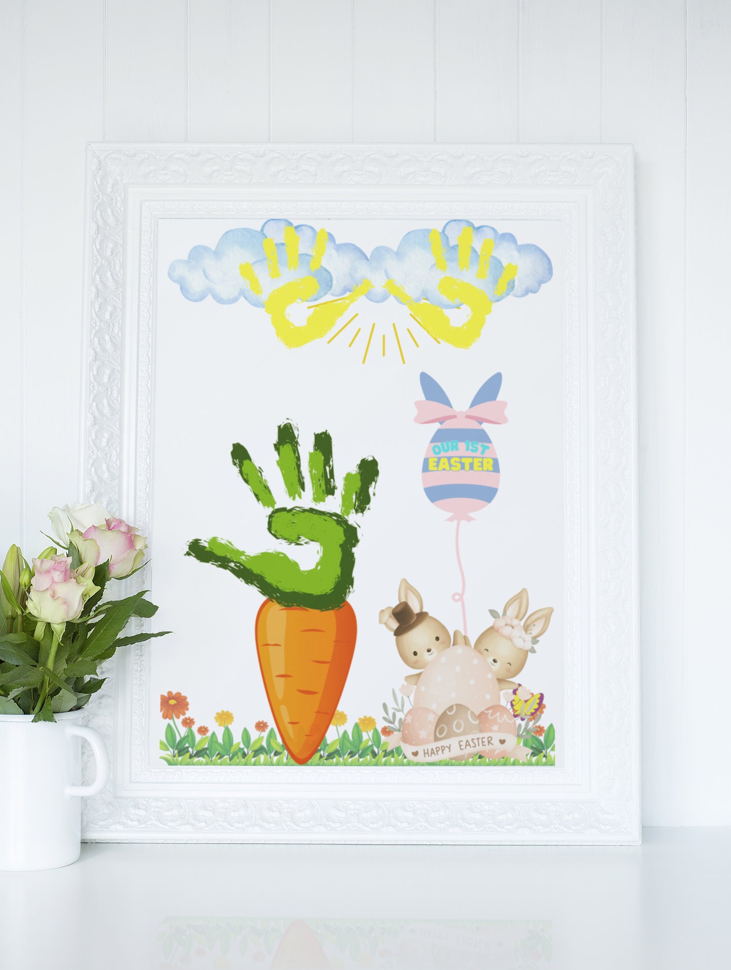 My First 1st Easter, Easter HANDPRINT ART, Activity Keepsake Gift Card ...