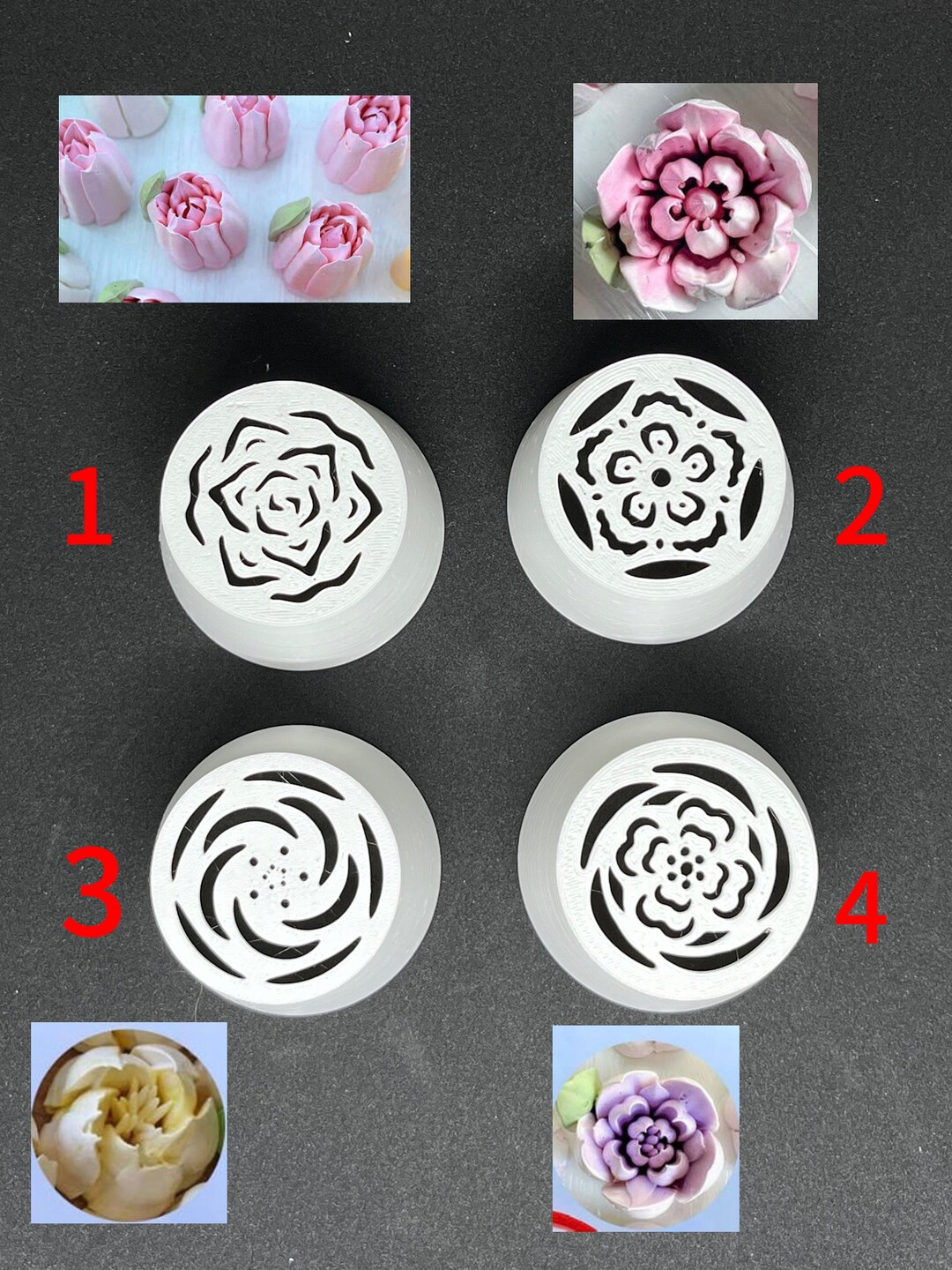 4 Pcs Large Nozzle Set for Cake Decorations Cupcake Marshmallow Icing ...