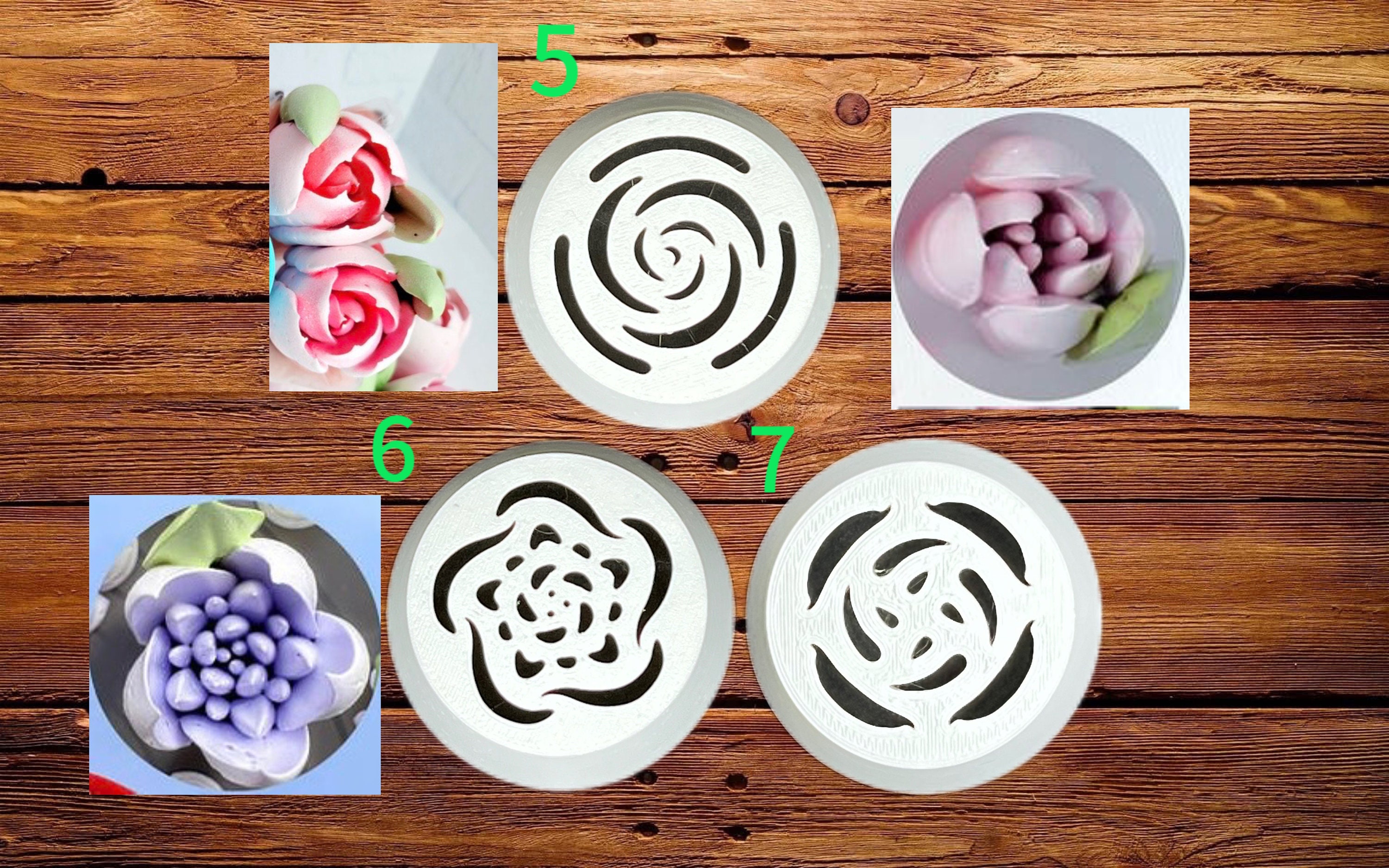 7 Pcs Big Nozzle Set for Cake Decorations Cupcake Marshmallow Icing ...