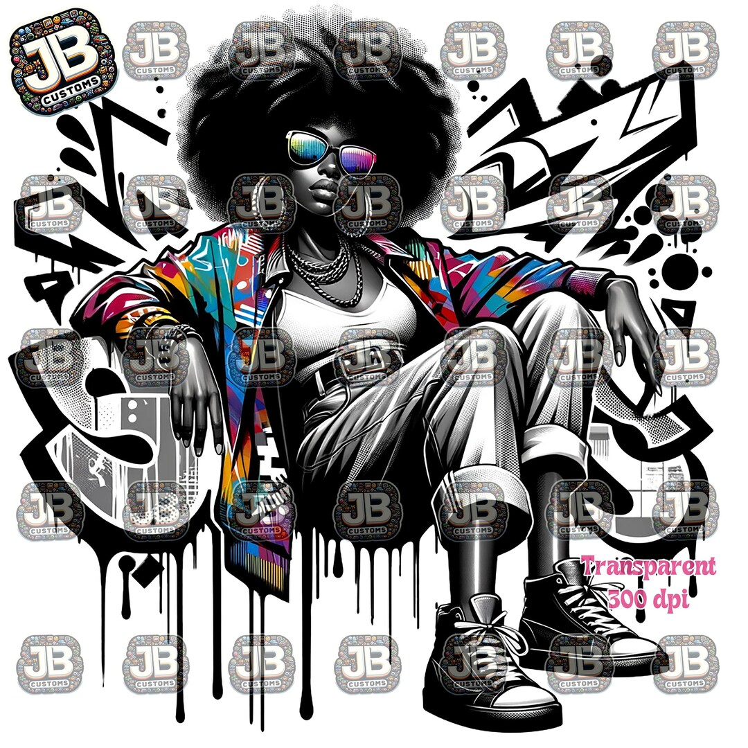 Black Woman Graffiti Art PNG | T-shirt Sublimation Design - Etsy