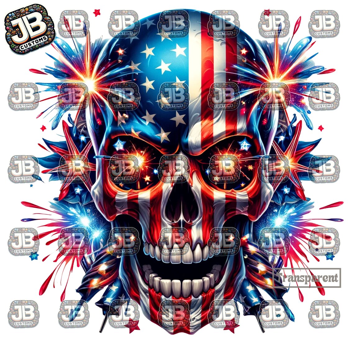4th of July Skull PNG Graphic Design Perfect for T Shirt, Sublimation ...