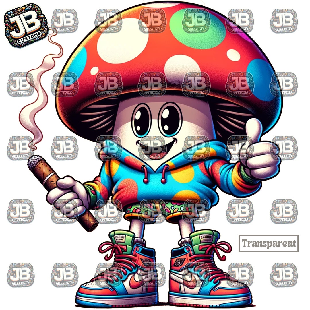 Trippy Mushroom Graphic | Vibrant T-shirt Design (PNG Digital Download ...
