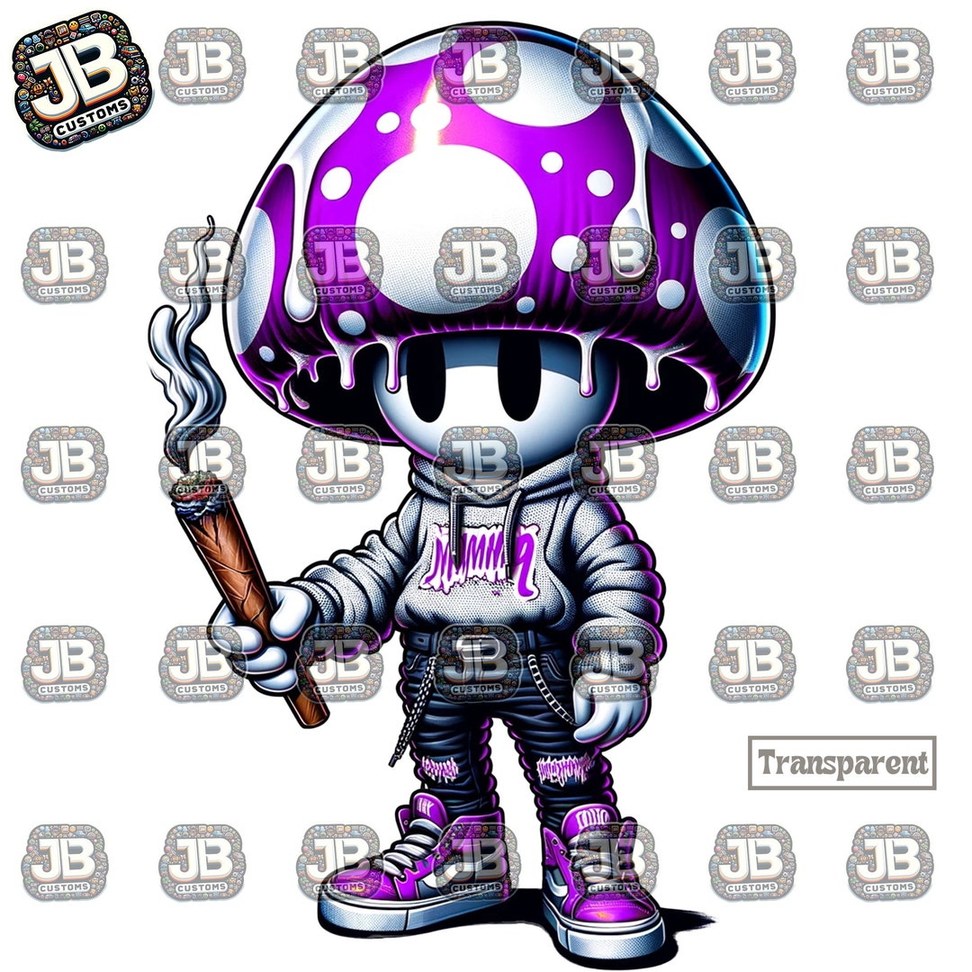 Purple Trippy Mushroom T-shirt Design | Sublimation, DTF, DTG (digital ...