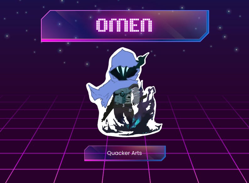 Omen Valorant Digital Print Sticker Design: Hand-drawn Emote for ...