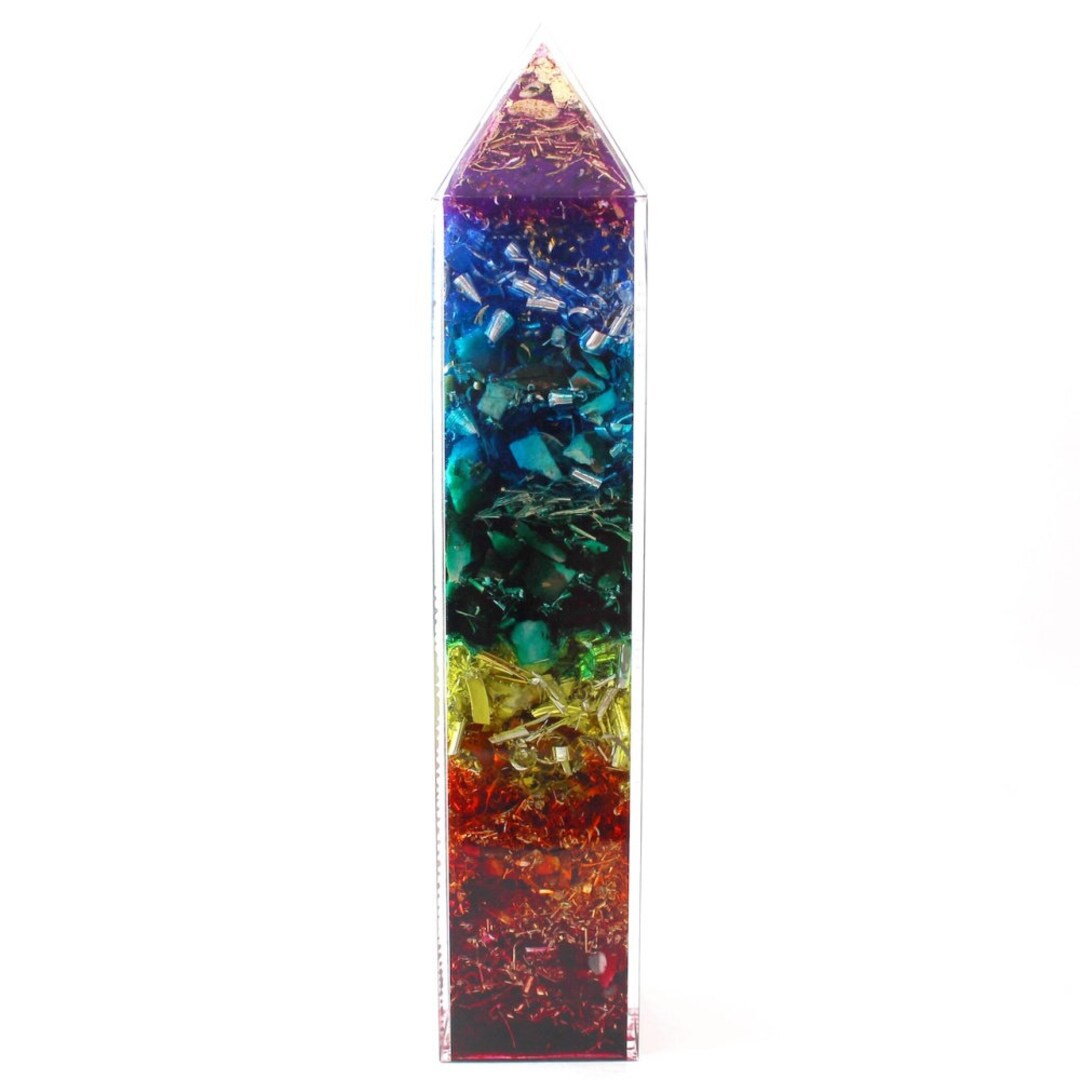 Orpanit® Orgonite 7 Chakras rainbow Obelisk XL - Etsy