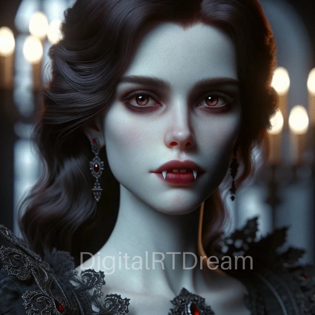 Dark Vampire Princess - Fantasy Art - High Resolution - JPG - Digital ...