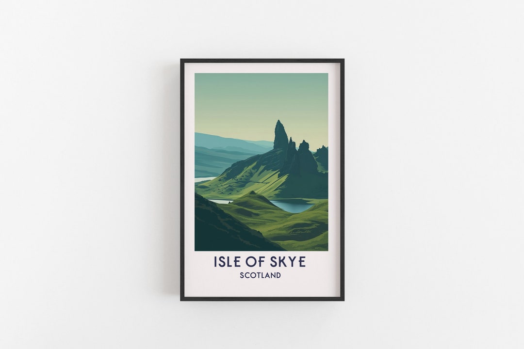 Isle of Skye Poster Minimal Wall Art Vintage Travel Poster Framed ...