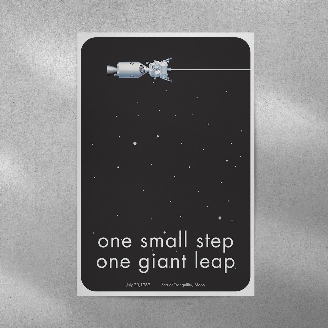 Apollo 11 Print, Modern Minimalist Poster of the Moon Landing ...