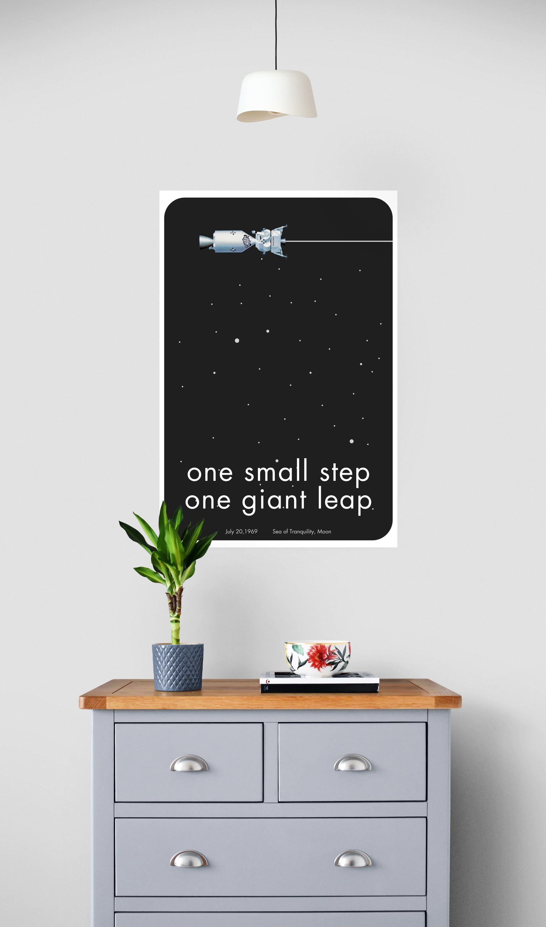 Apollo 11 Print, Modern Minimalist Poster of the Moon Landing ...