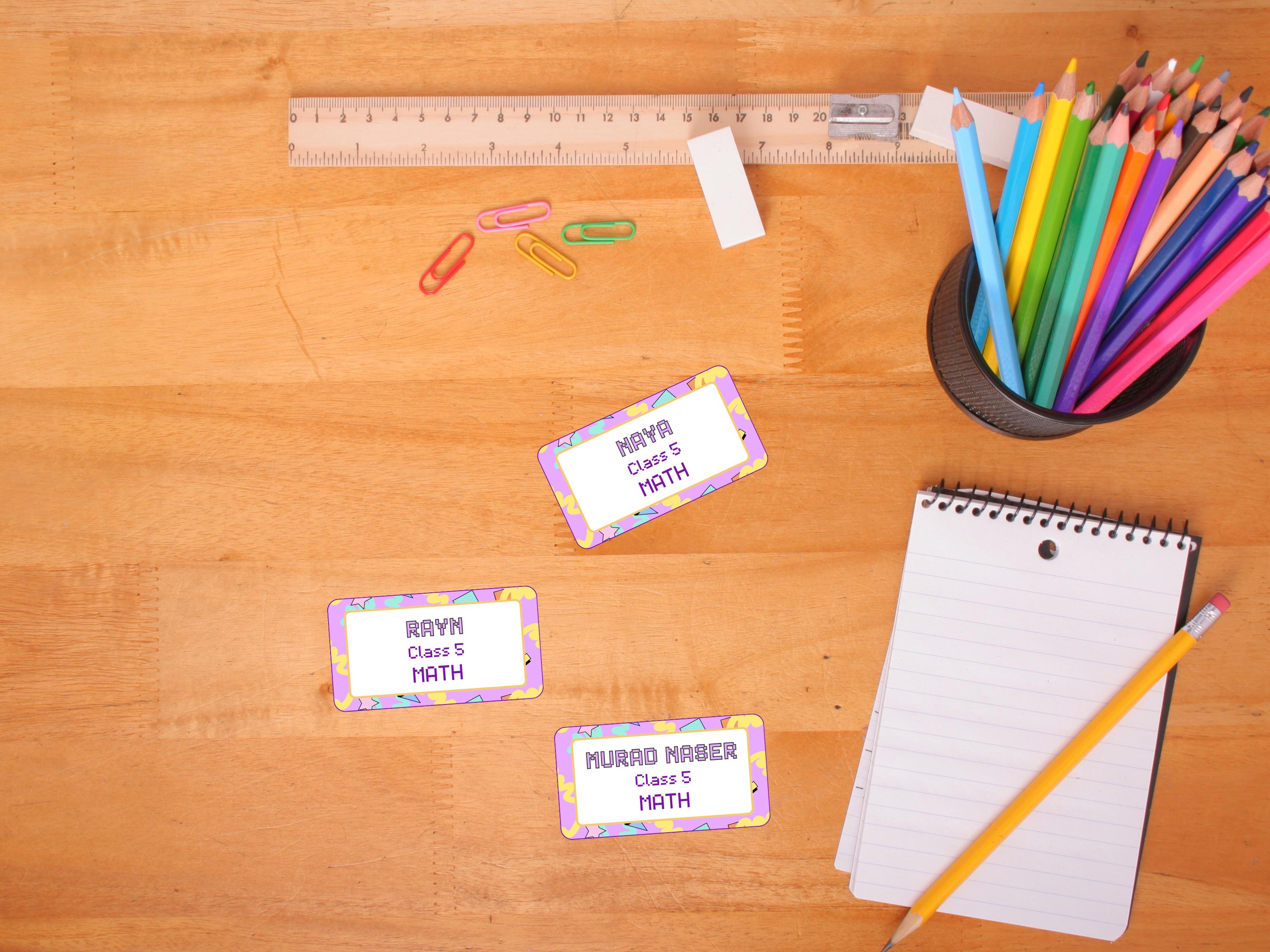 Editable Back to School Name Tags Personalized Pink Name Labels ...