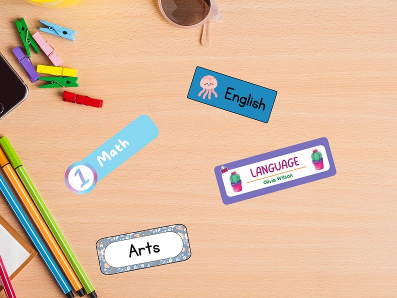 Editable School Subject Notebook Labels Custom Book Sticker Labels ...