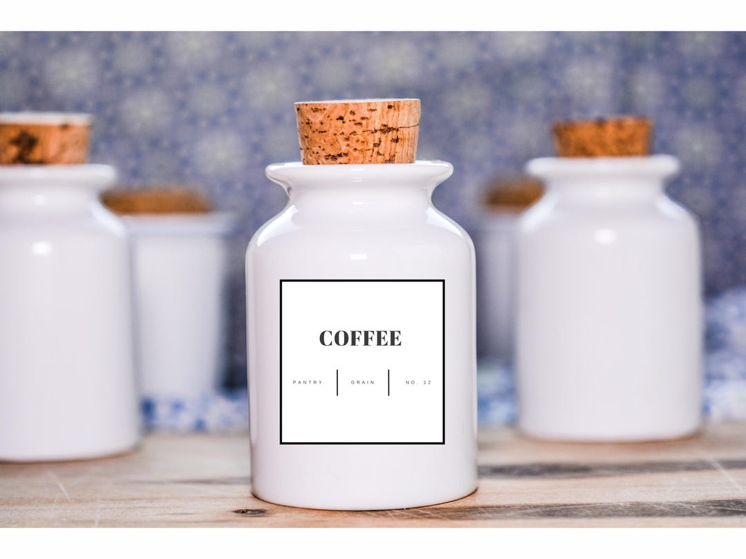 Customizable Pantry Labels Modern Minimalist Kitchen Sticker Set ...