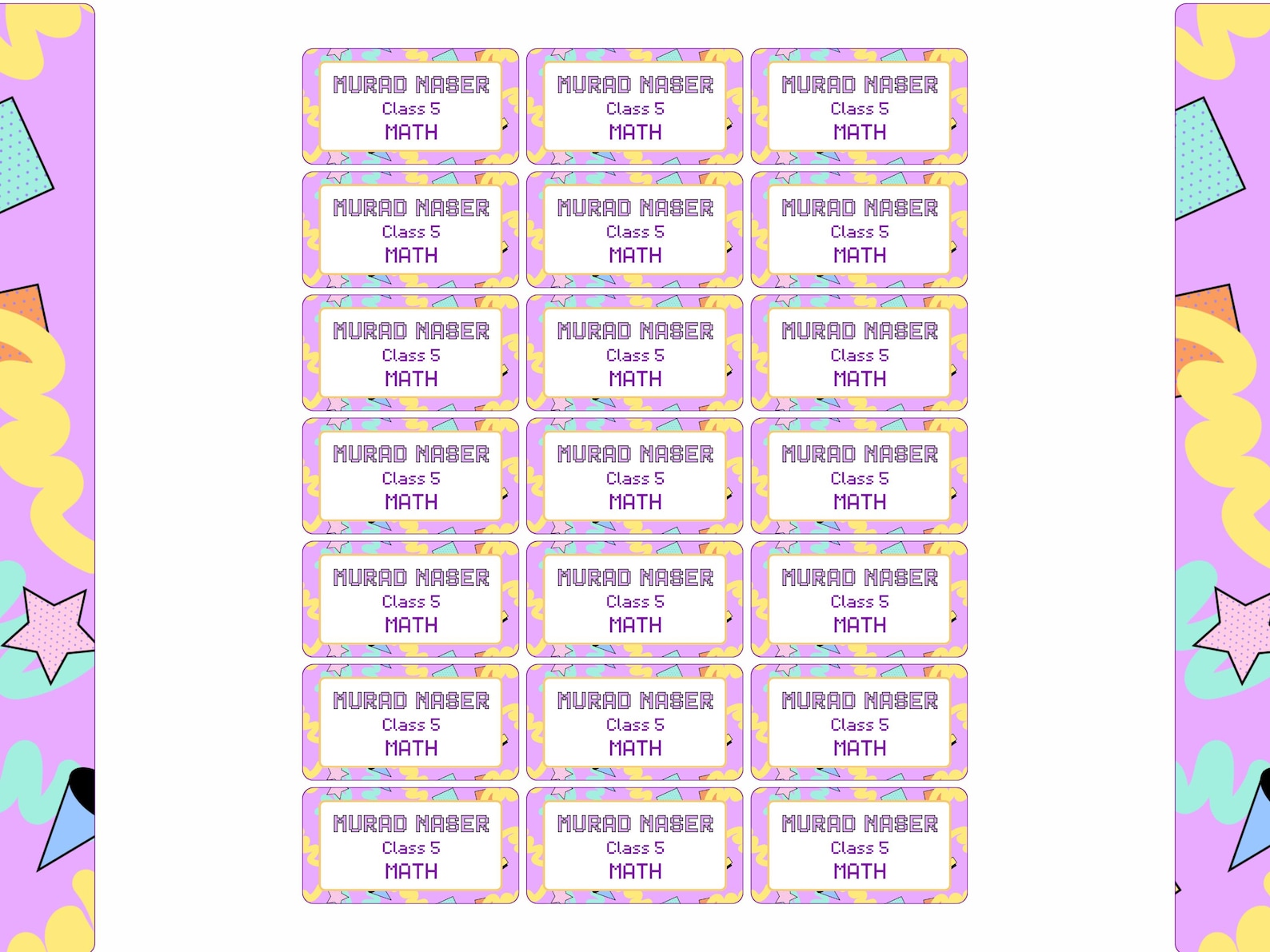 Editable Back to School Name Tags Personalized Pink Name Labels ...