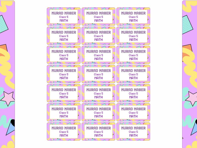 Editable Back to School Name Tags Personalized Pink Name Labels ...