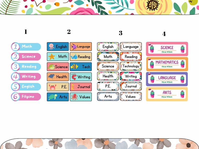 Editable School Subject Notebook Labels Custom Book Sticker Labels ...