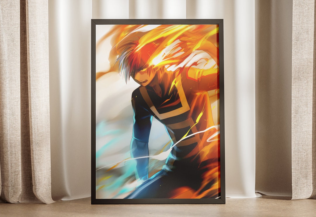 My Hero Academia Poster, Shoto Todoroki Poster, Wall art, anime ...