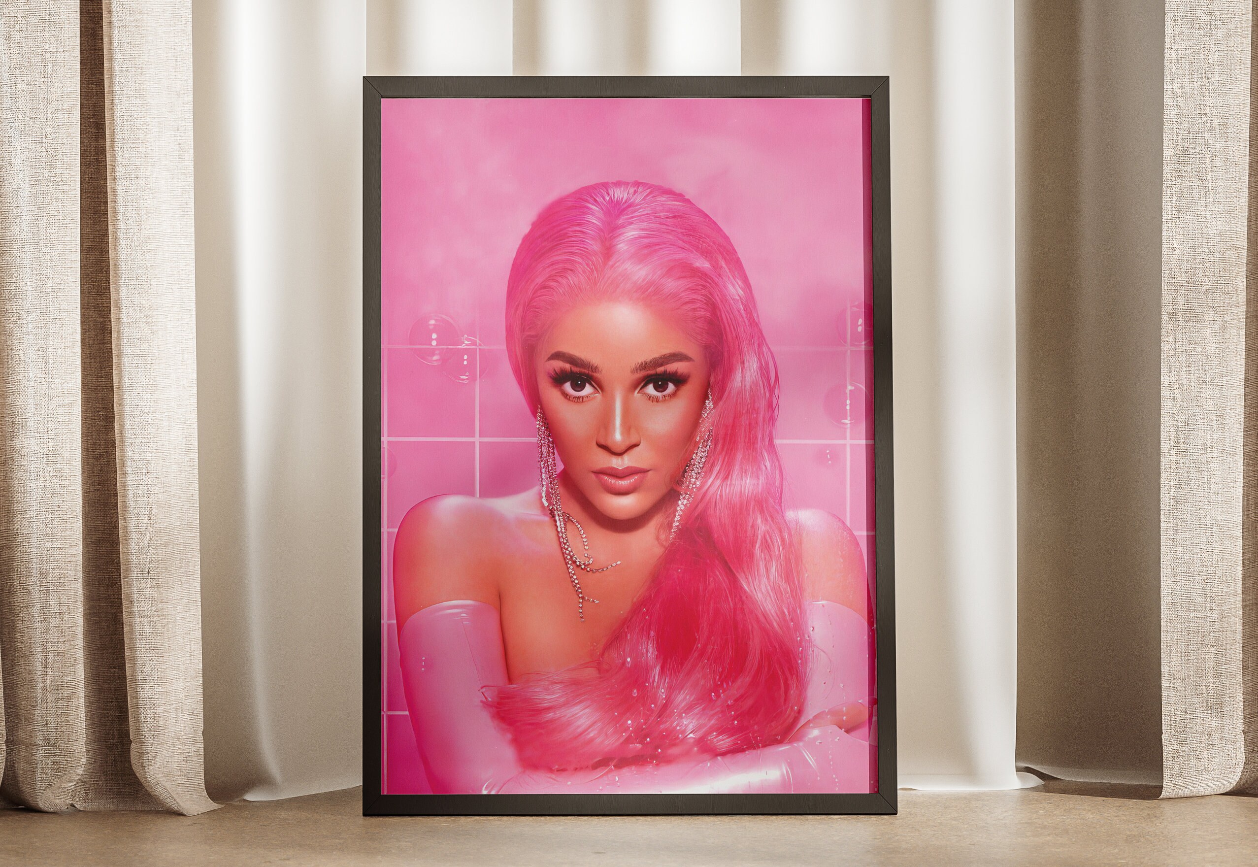 Doja Cat Poster, Hot Pink Wall Art, doja, doja cat gift, music, doja ...