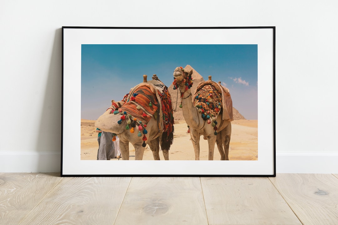 Egypt Poster, Pyramids Egypt Poster, Sahara Desert, Camels Poster, Wall ...