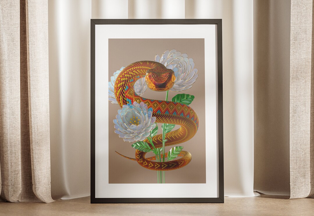 Snake Poster, Snake Painting, Reptile Print, Reptile Art, Printable ...
