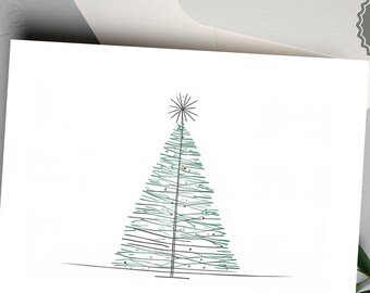 Printable Happy Holidays Card Christmas Tree Ornaments New Year Card ...