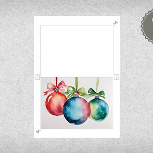 Printable Happy Holidays Card Ornaments Christmas Holidays Card Colors ...