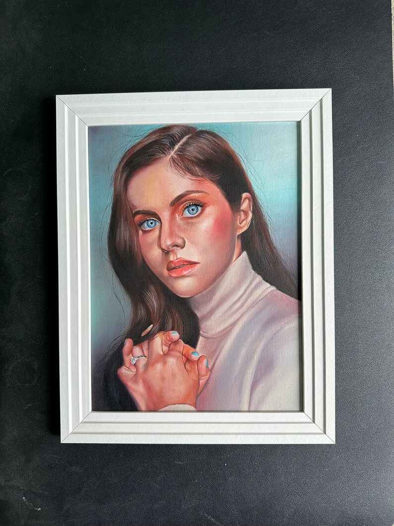 Original Oil Painting. Hand Painted Portrait of the Blue Eyed Beauty ...
