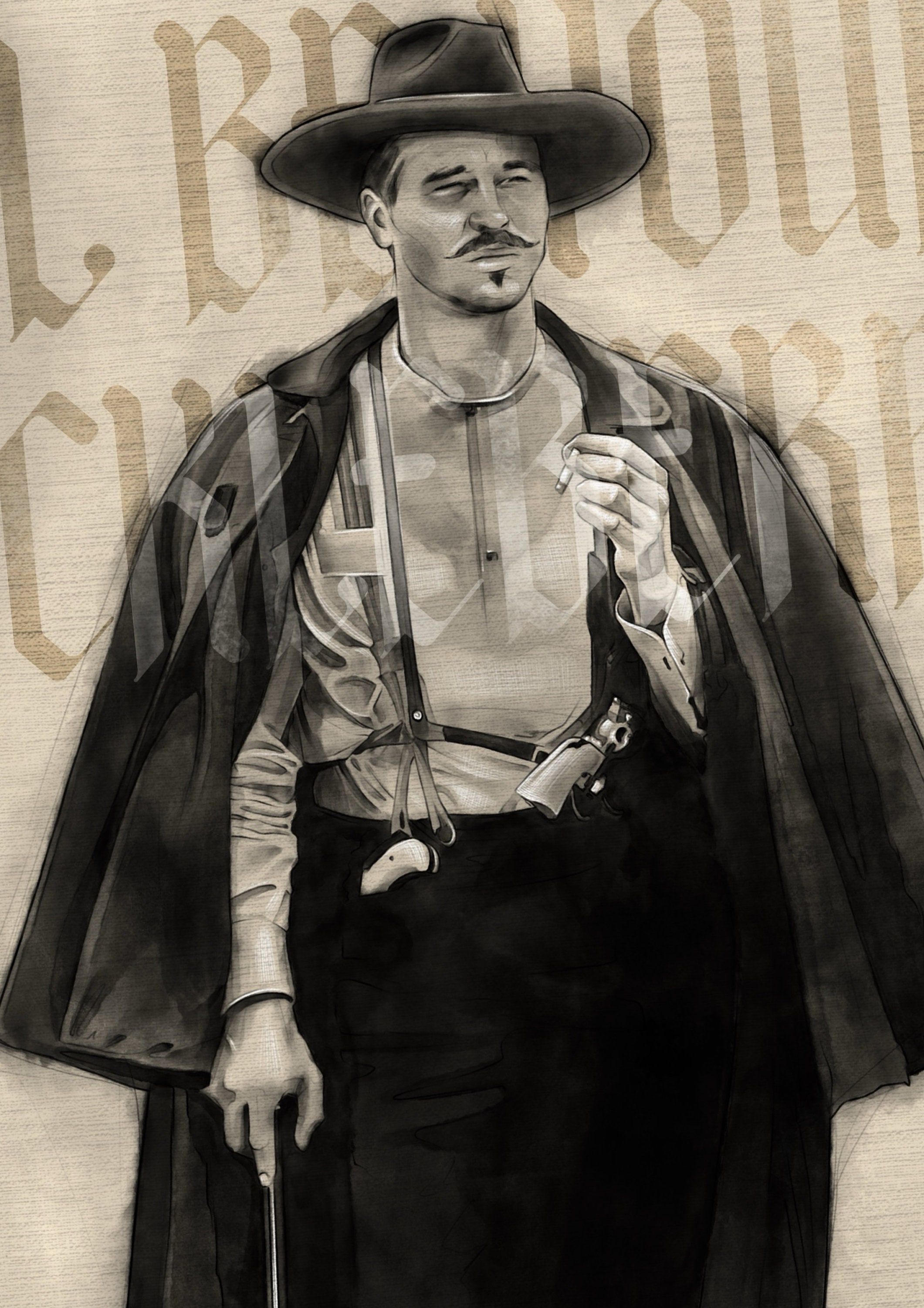 Doc Holliday Art Print 12x8 Tombstone Film Movie Poster. I'll Be Your ...