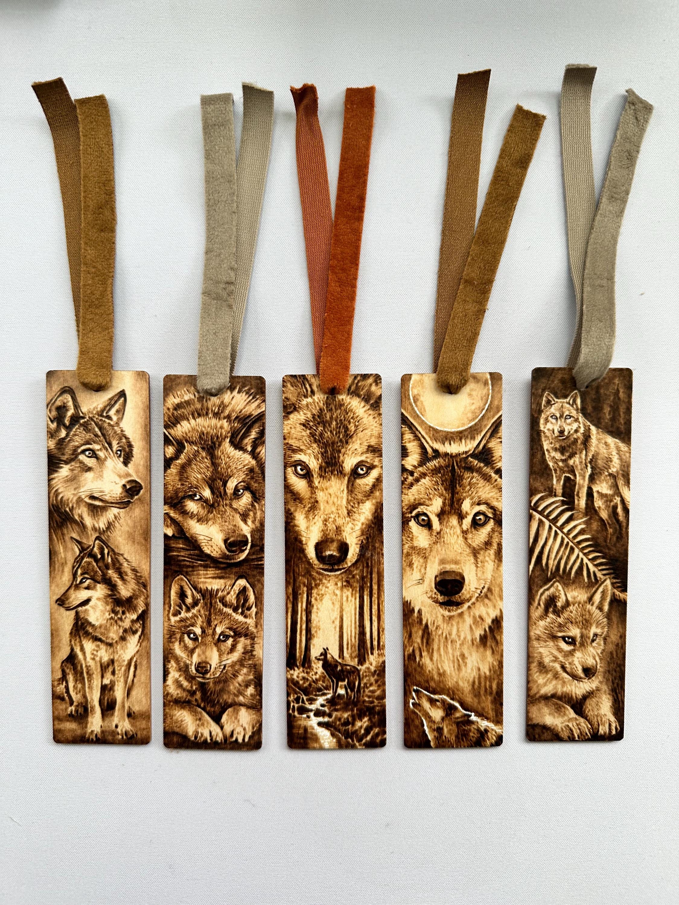 Handmade Wooden Bookmarks. Wolves. Wood Burn Pyrography. - Etsy UK