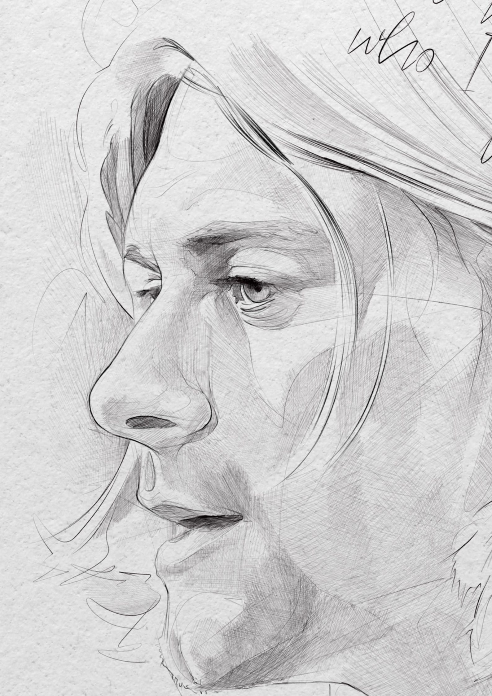 Kurt Cobain Portrait Sketch. Pencil Drawing of the Nirvana Frontman ...