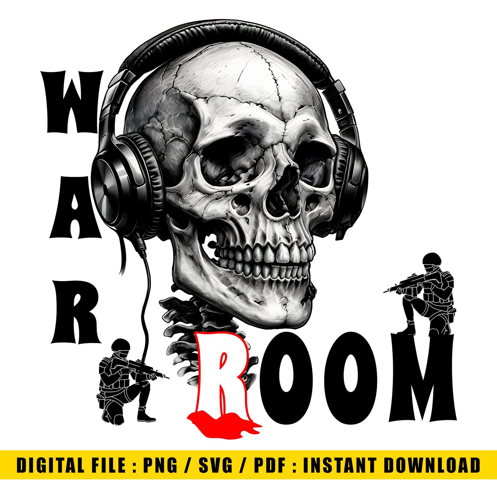 War Room Skeleton Design Svg, Png, Eps, Pdf, Dxf War Digital Art, Bible ...
