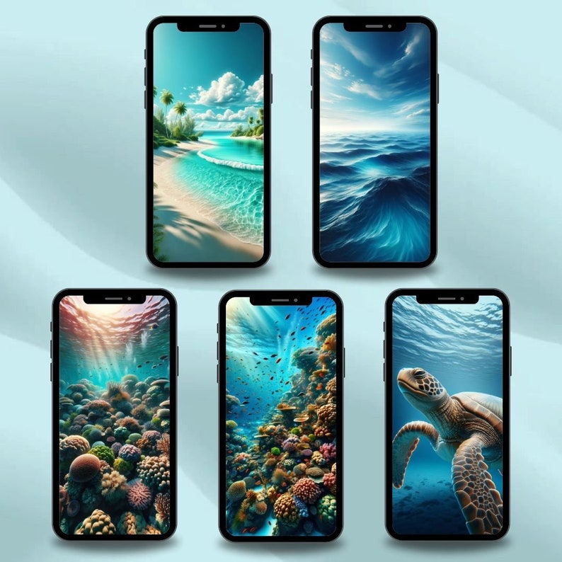 Ocean Theme Smartphone Wallpapers High Quality 8K for Ios & Android - Etsy
