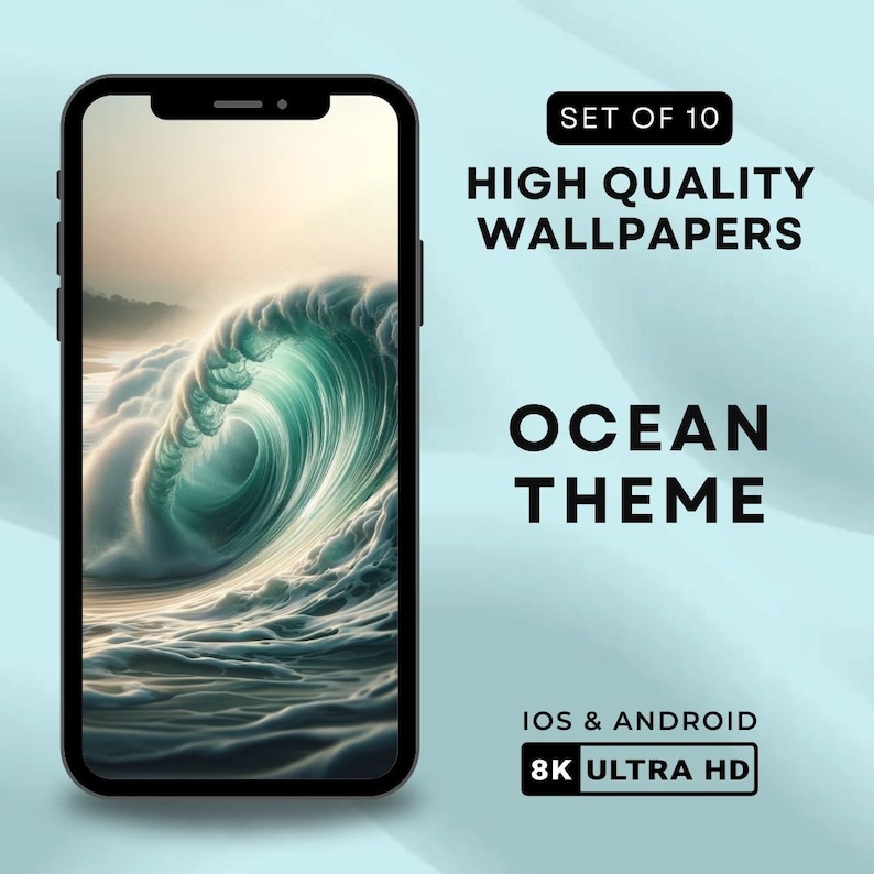 Ocean Theme Smartphone Wallpapers High Quality 8K for Ios & Android - Etsy