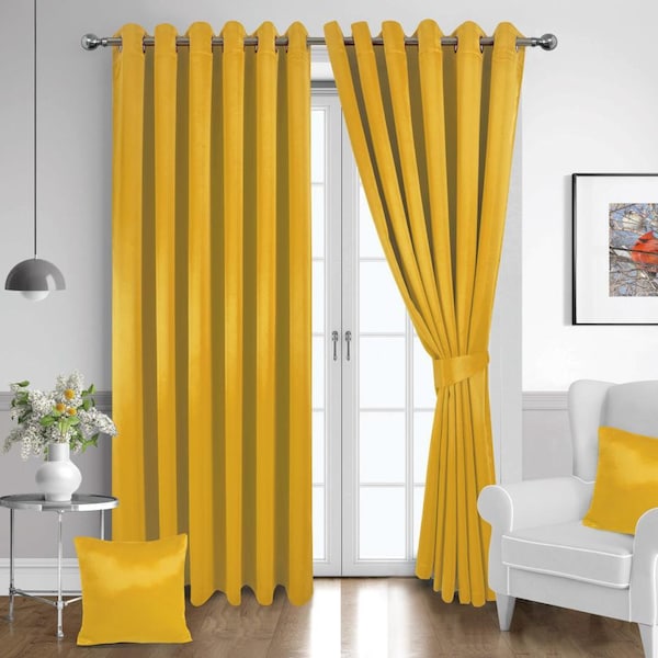 Mustard Curtains - Etsy UK