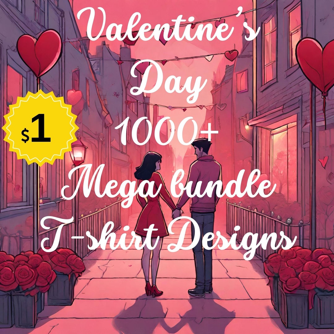1000 Valentines Day Mega Bundle Valentine Bundle Png Retro Valentine ...