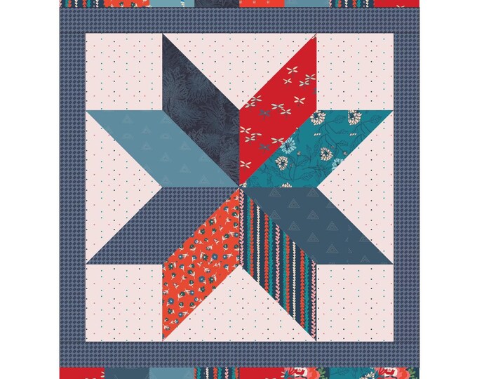 CLEARANCE Quilt Kit + Patriotic Star Quilt Kit + 56" X 70" + Red White ...