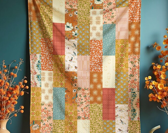 PRECUT + Retro Fall Quilt Kit + Precut Fabric Quilt Kit + Art Gallery ...