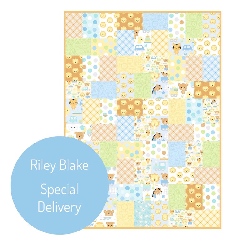 Digital + Baby Quilt Pattern + Fat Quarter or Layer Cake + Patchwork ...