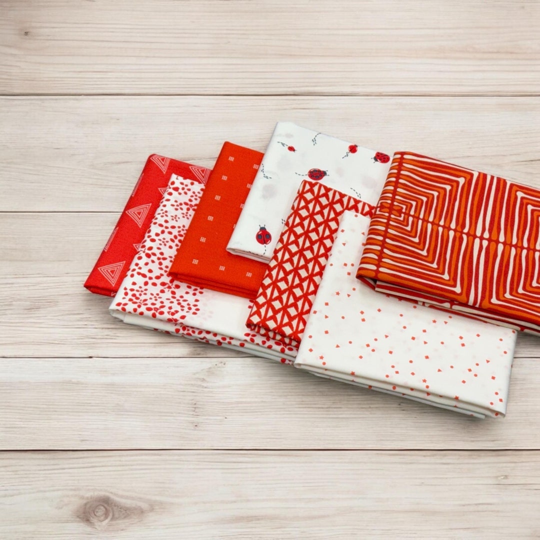 CLEARANCE + Art Gallery Fabrics Bundle + 7 Fabrics + Shades of Red ...