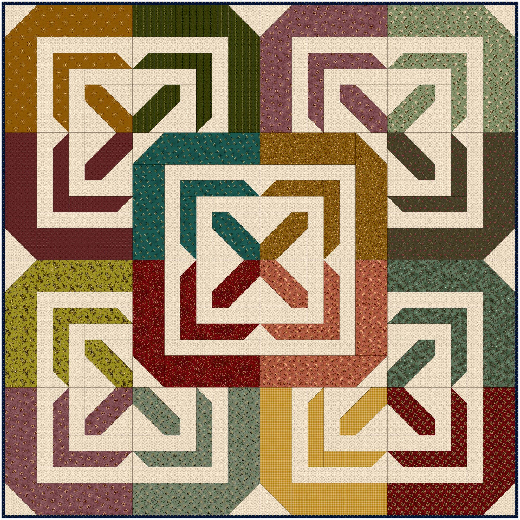 FPP Block Pattern + Foundation Paper Piece Block Pattern + 7 Sizes ...