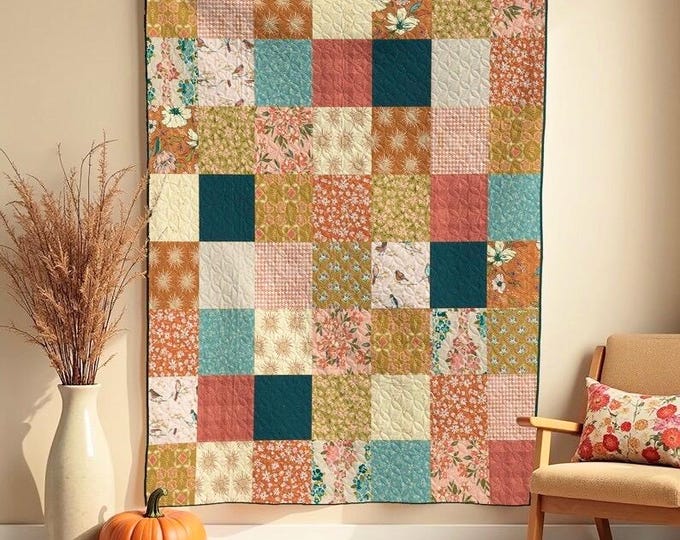 PRE CUT Retro Fall Quilt Kit + Precut Fall Patchwork Quilt Kit ...