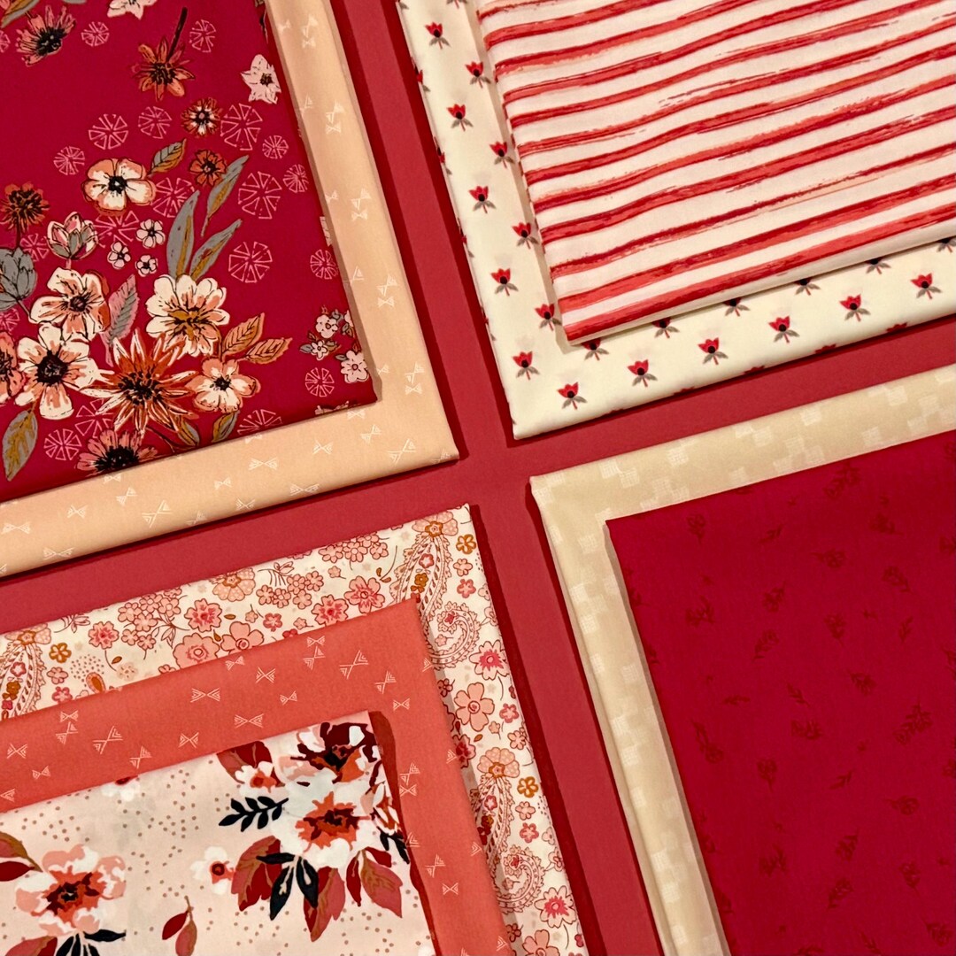 CLEARANCE + Pinkish Red Fabric Bundle + 10 Fabrics + Shades of Red + Art Gallery Fabrics ...