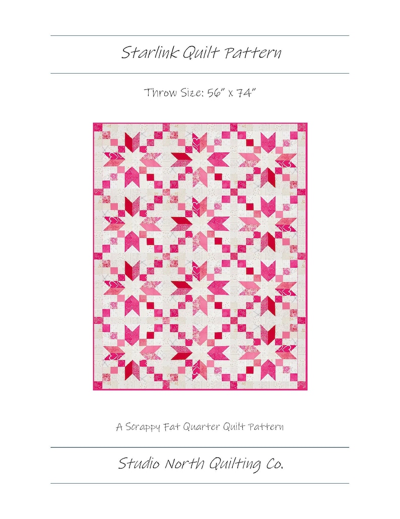 Digital + Starlink Quilt Pattern + Scrappy Fat Quarter Quilt Pattern ...