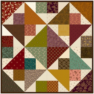 FPP Block Pattern + Foundation Paper Piece Block Pattern + 7 Sizes ...