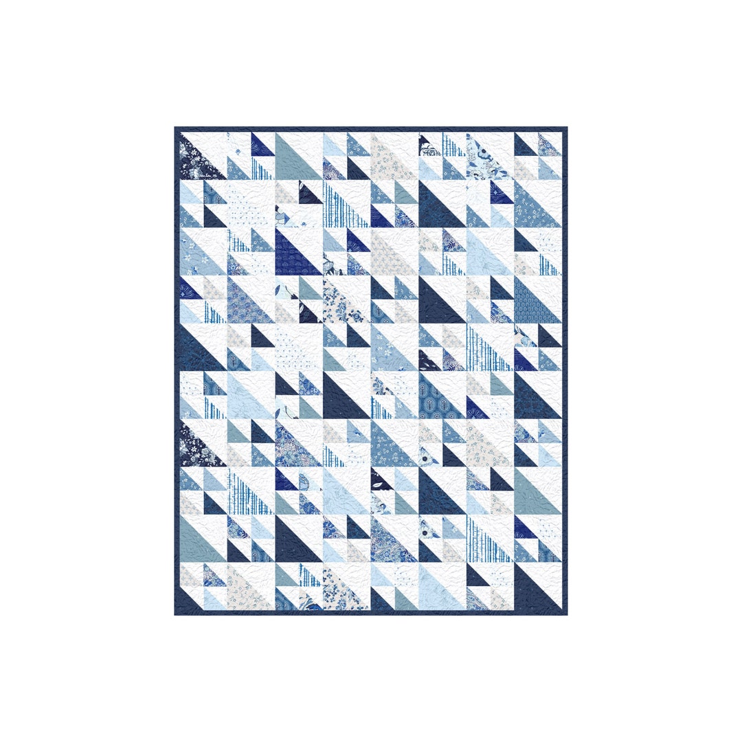 PRE CUT Art Gallery True Blue Quilt Kit Throw Quilt Kit Art Gallery ...