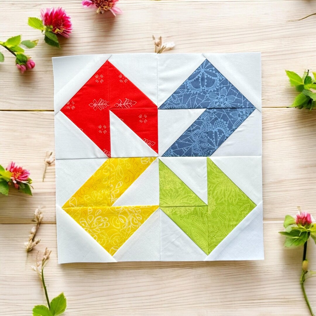 Digital + Foundation Paper Piece Block Pattern + FPP Pinwheel Pattern ...