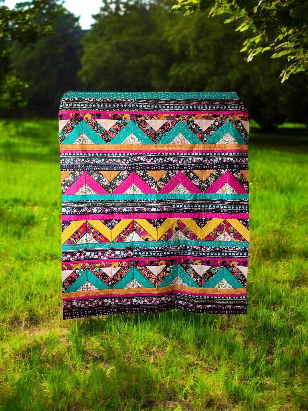 CLEARANCE Quilt Kit + Bohemian Quilt Kit + 76x80 + Bed Quilt Kit + Art ...